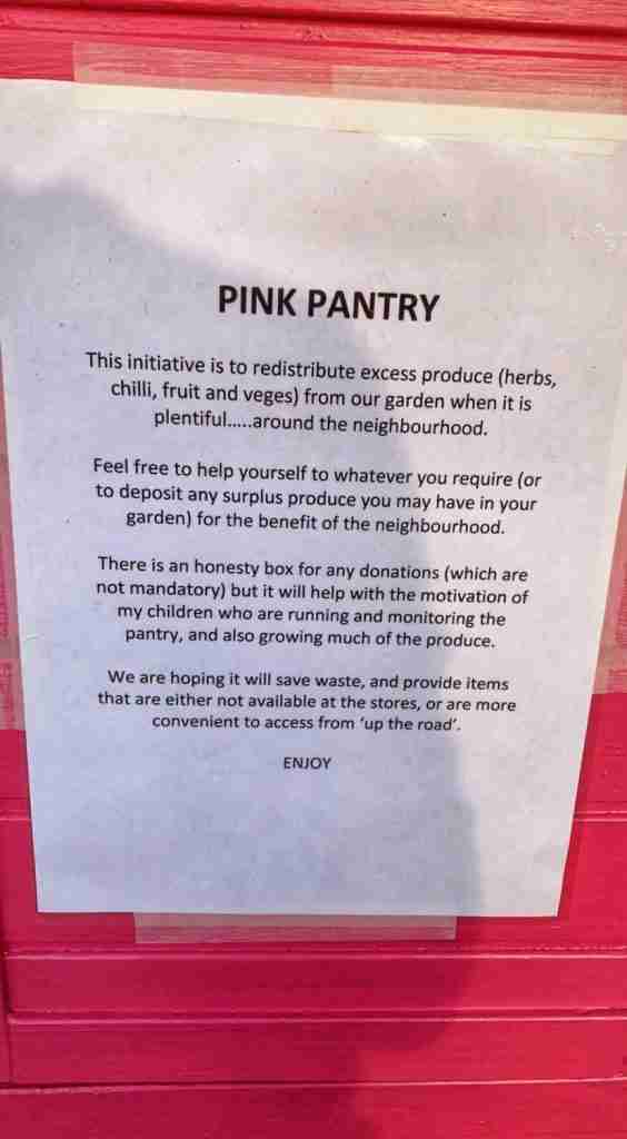 The Pink Pantry: West Pymble's Free Fresh Produce Sharing Box with a ...